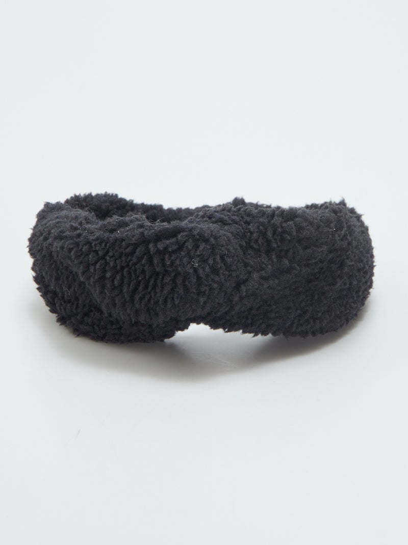 Bandolete trançada efeito lã de carneiro - PRETO - 5.50€ - Kiabi