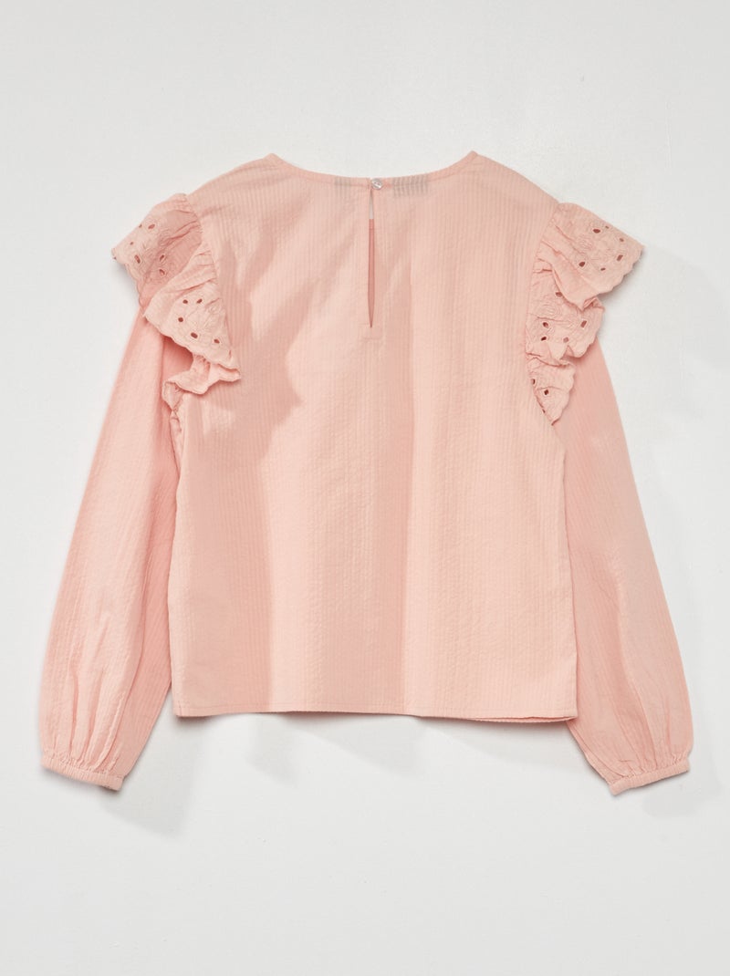 Blusa com folhos - ROSA - 13.00€ - Kiabi