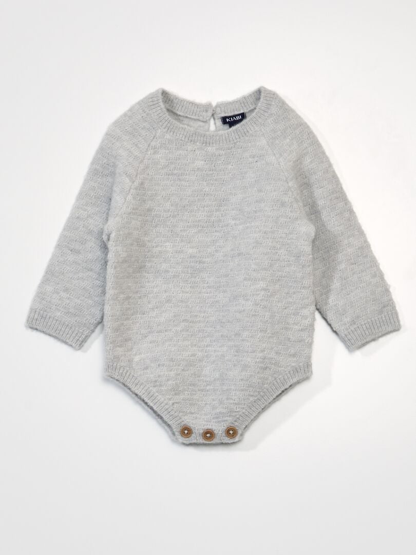 Body camisola de tricô com ponto de fantasia - CINZA - Kiabi - 12.00€
