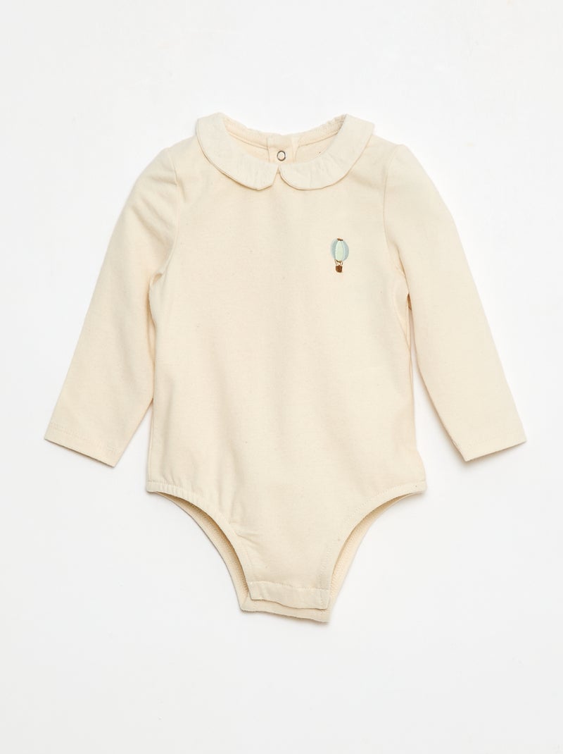 Body com gola claudine - Branco - Bebé - 6.00€ - Kiabi