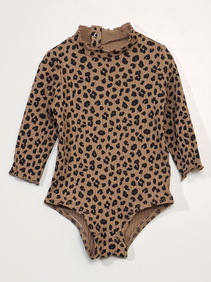 Body leopardo de gola alta - BEGE - Kiabi - 6.00€