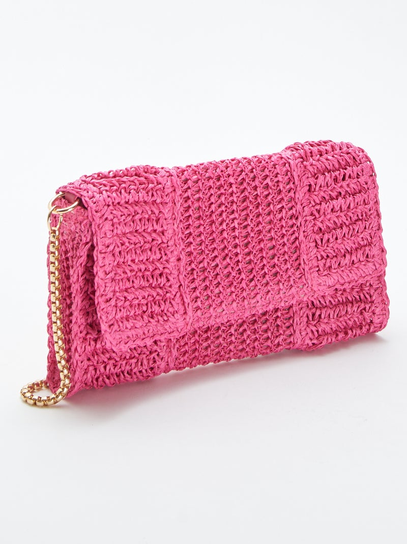 Bolsa de ráfia com alça - ROSA - Mulher - 15.00€ - Kiabi
