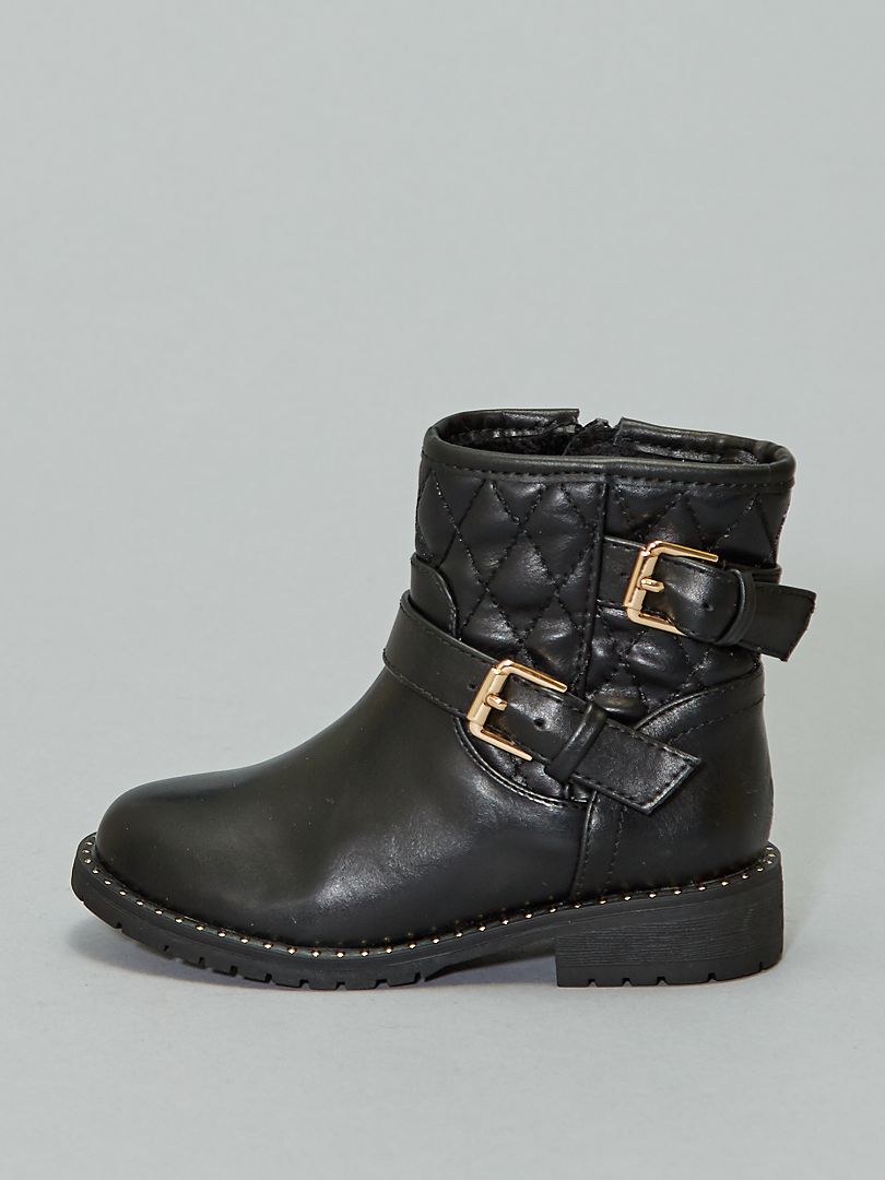 Botas estilo motard acolchoadas - Preto - Kiabi - 20.00€
