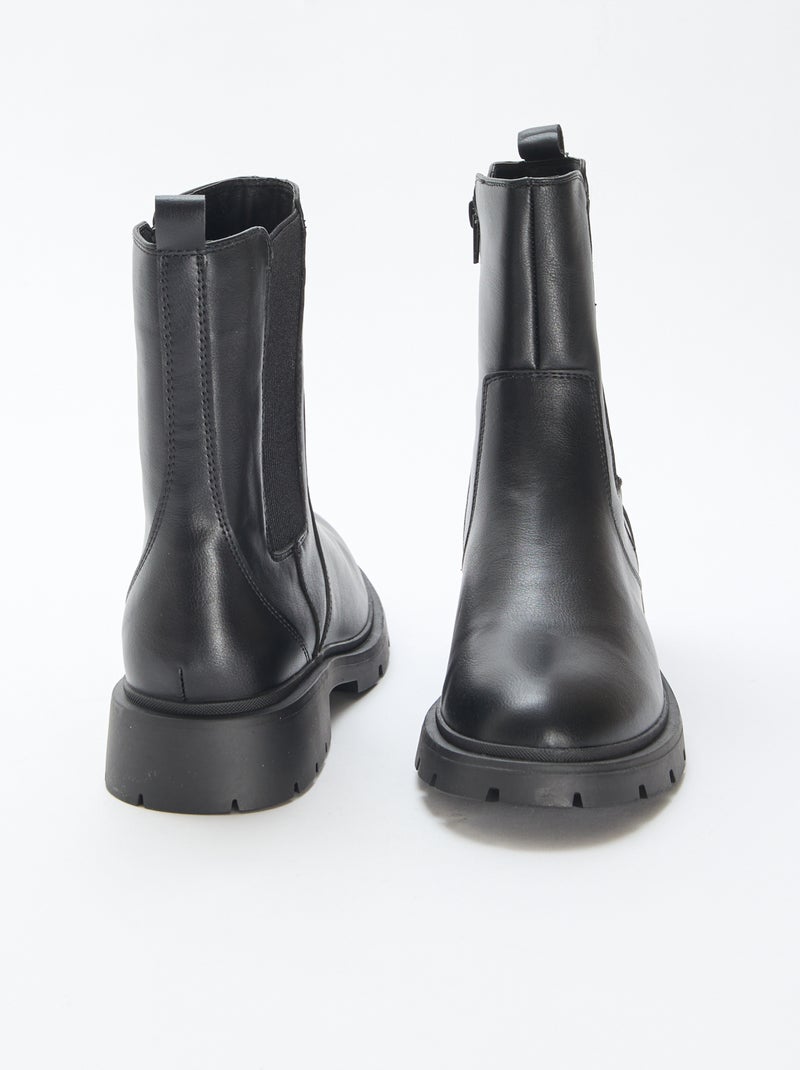 Botas modelo Chelsea em pele sintética com foles elásticos - Preto ...