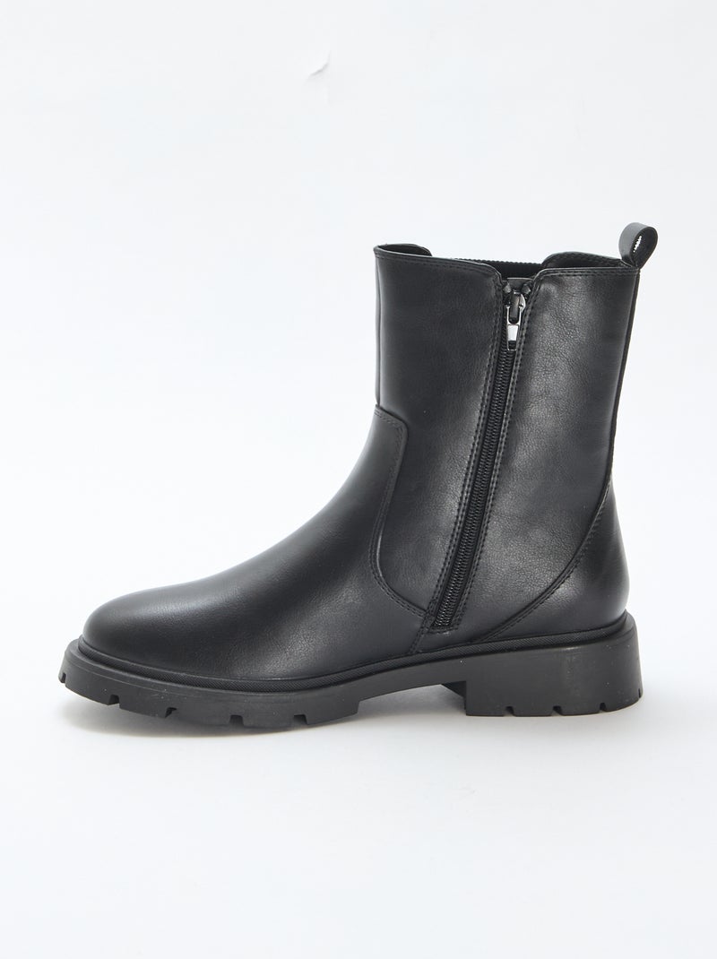 Botas modelo Chelsea em pele sintética com foles elásticos - Preto ...