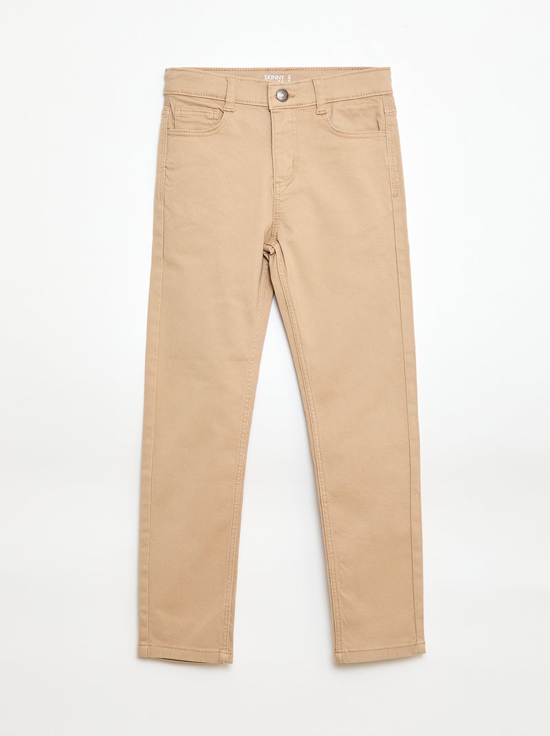 Calças básicas skinny - Bege - Menino - 8.00€ - Kiabi
