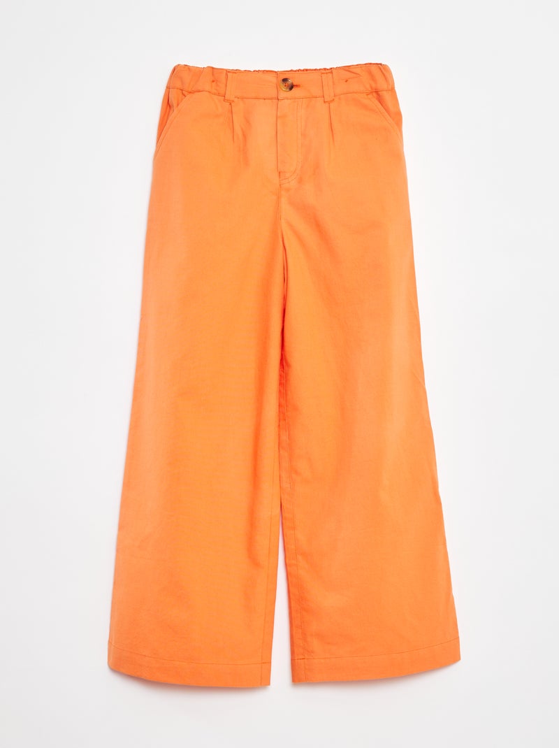 Calças coloridas wide-leg - Laranja - Menina - 12.00€ - Kiabi