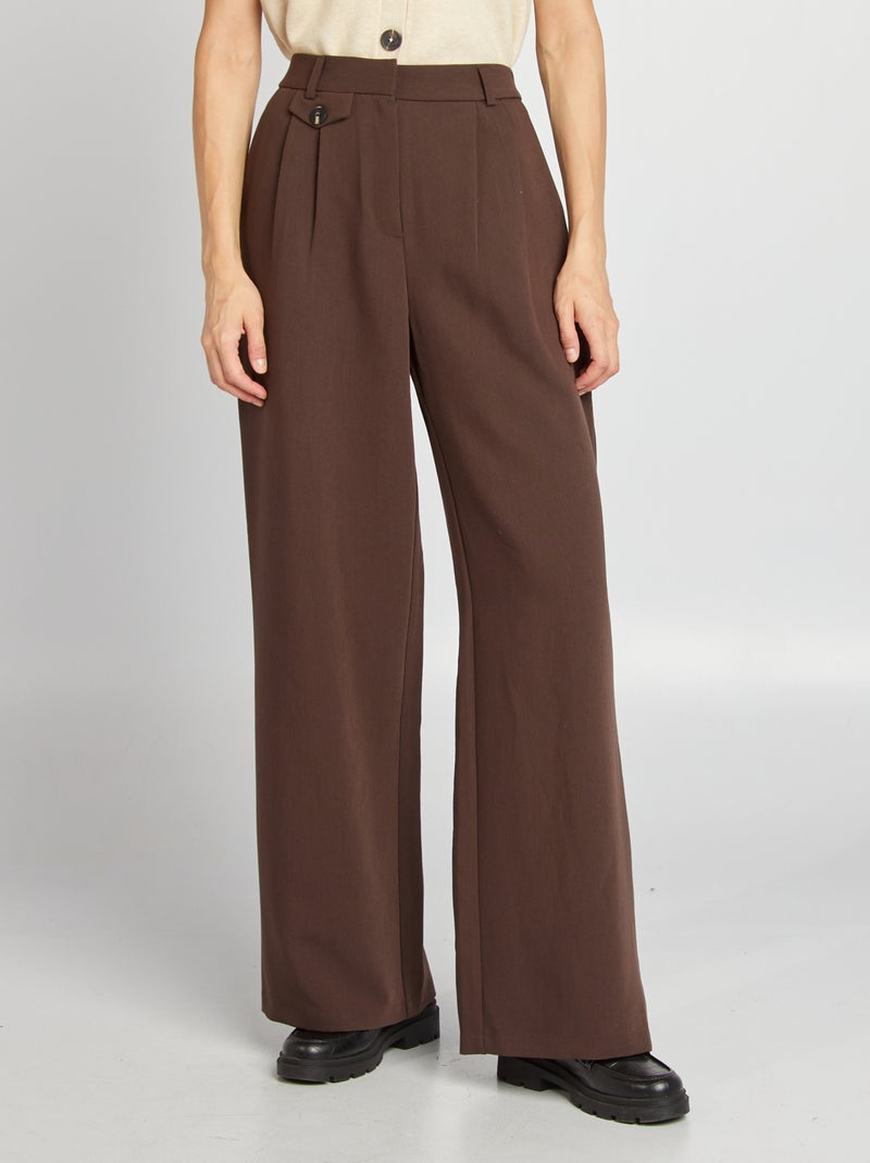 Calças de fato largas - CASTANHO - 18.00€ - Kiabi