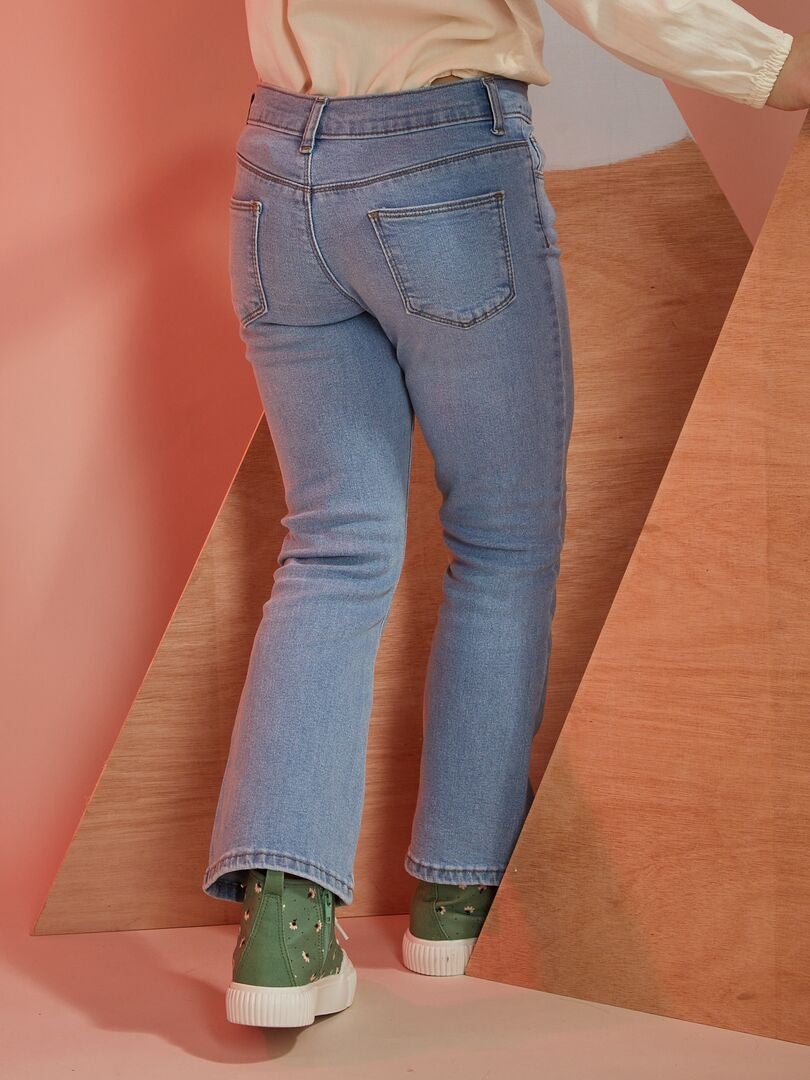 Calças de ganga boca de sino elásticas - AZUL - Kiabi - 13.00€