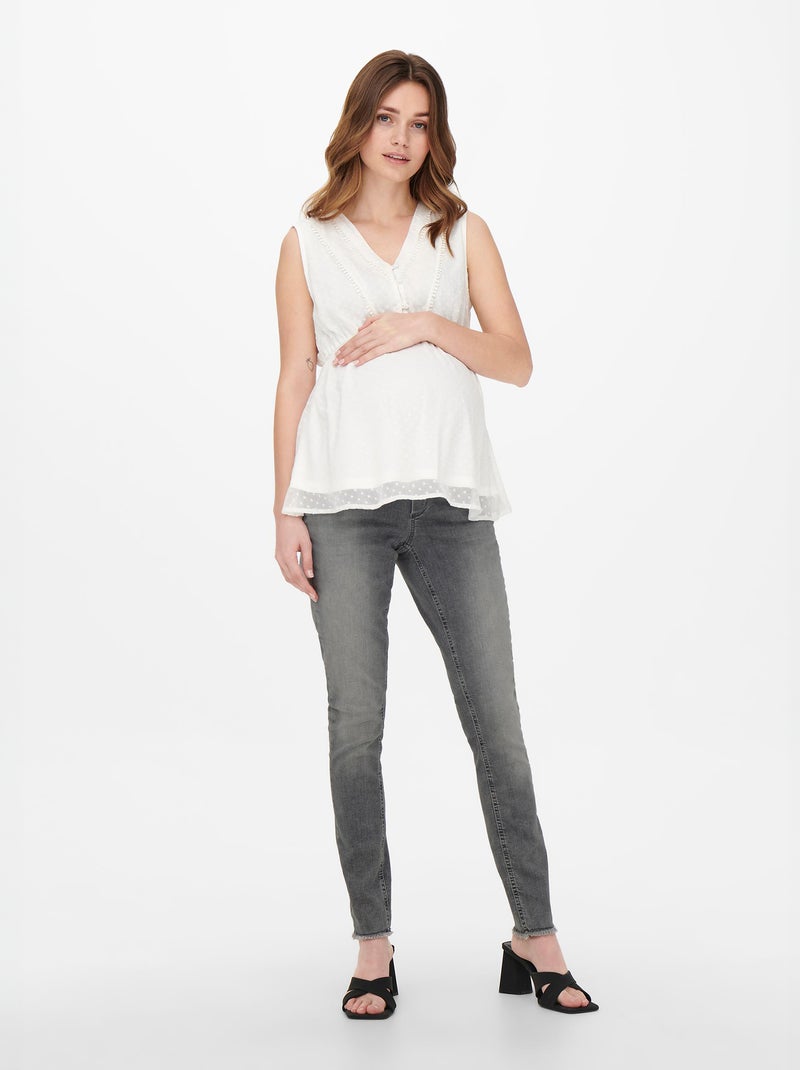 Calças de ganga de gravidez com faixa 'Only Maternity' - CINZA - Futura ...