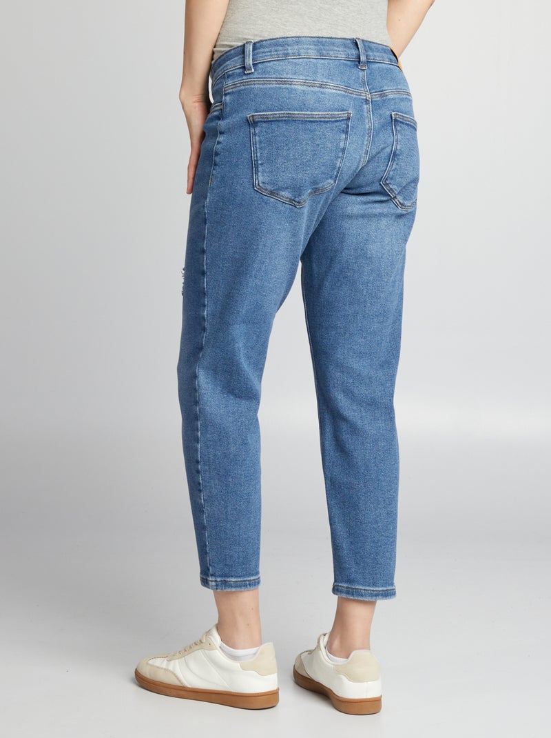 Calças de ganga mom de gravidez com faixa - Only Maternity - AZUL ...