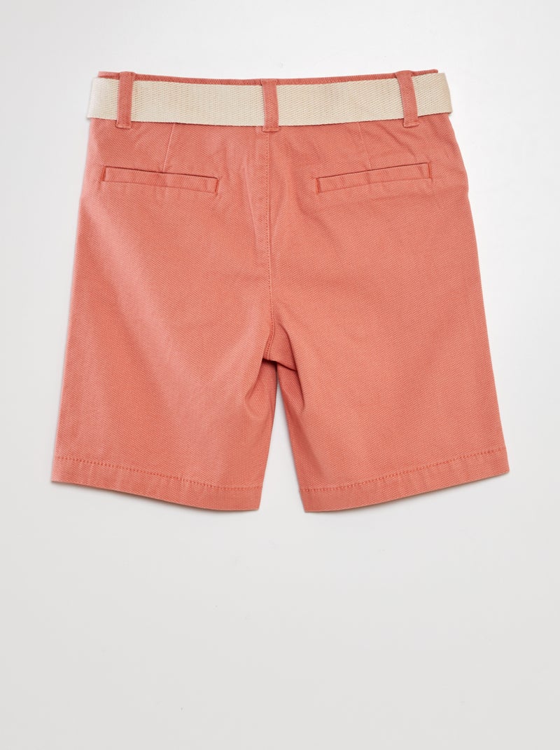 Calções chino + cinto - LARANJA - Menino - 10.00€ - Kiabi