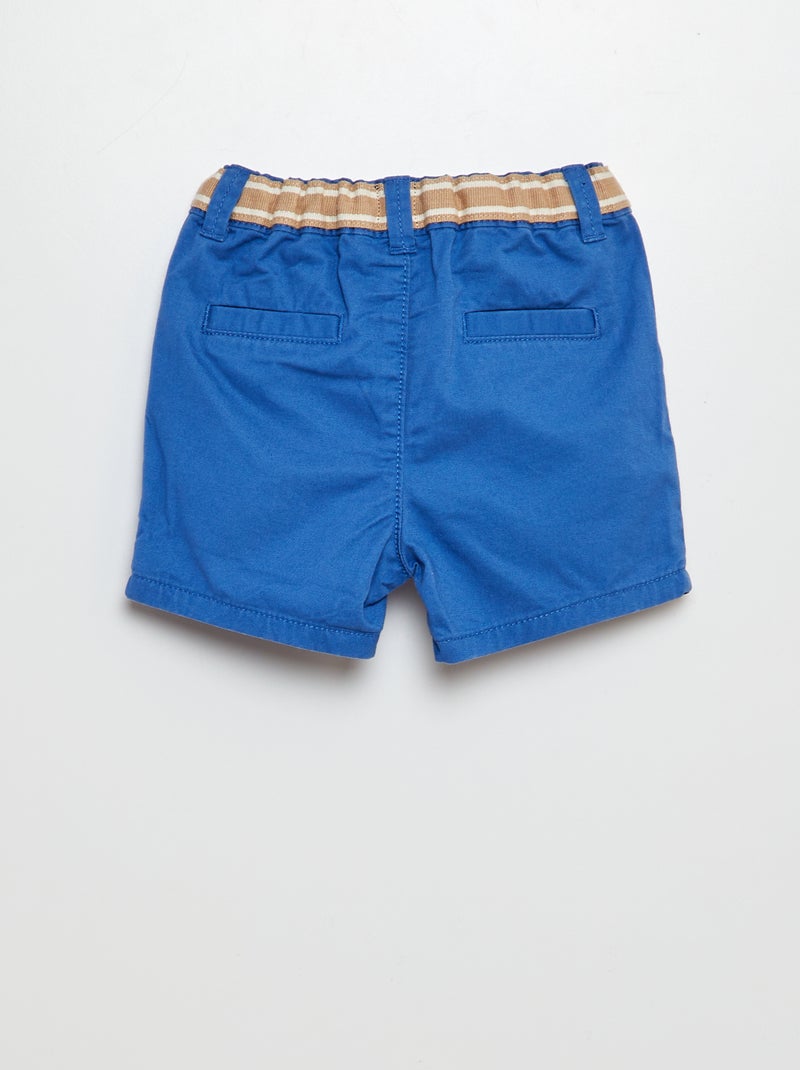 Calções chino com cinto dissimulado - AZUL - Bebé Menino - 8.00€ - Kiabi