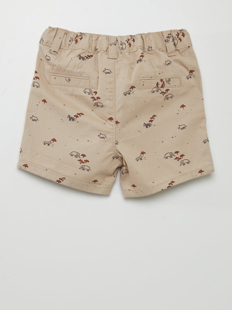 Calções chino em sarja - BEGE - Bebé Menino - 7.50€ - Kiabi