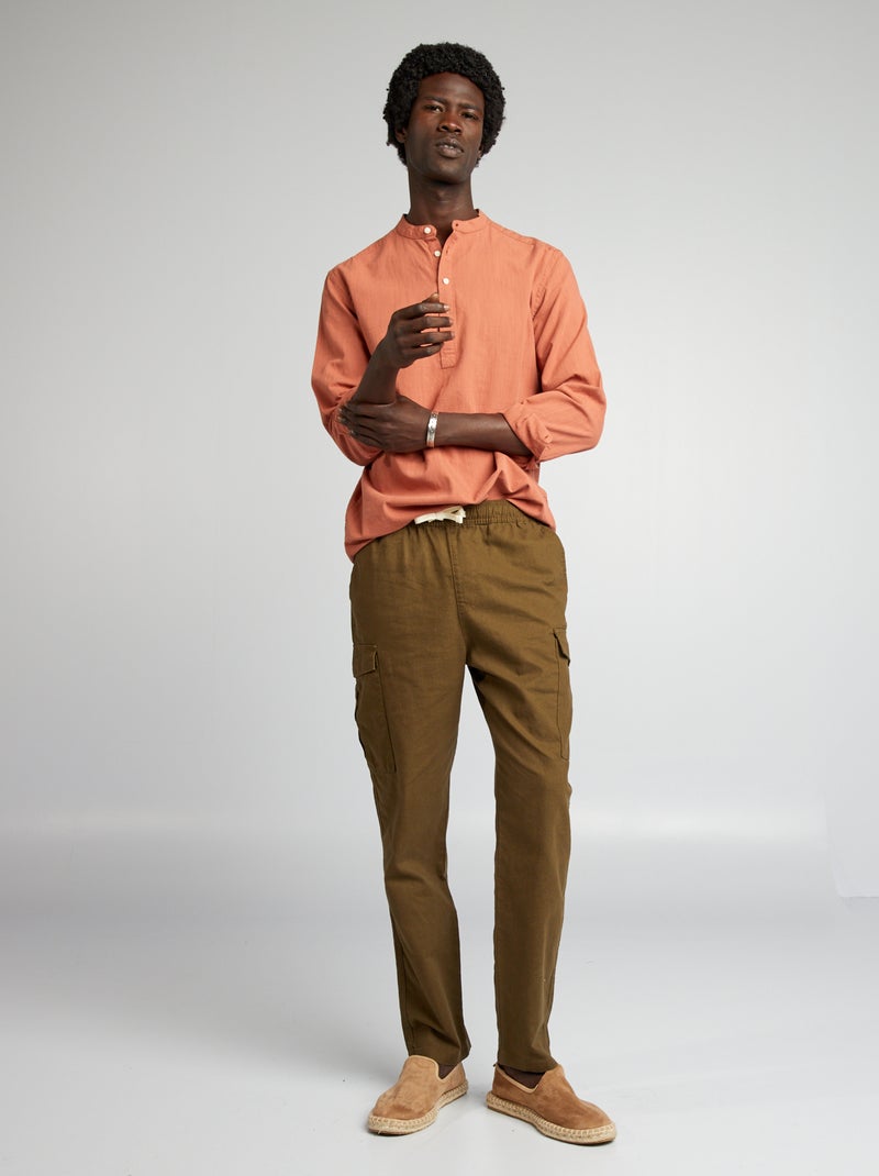 Camisa com colarinho mao - CASTANHO - Kiabi - 20.00€