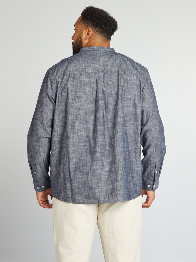 Camisa com colarinho mao e manga comprida - AZUL - Kiabi - 23.00€