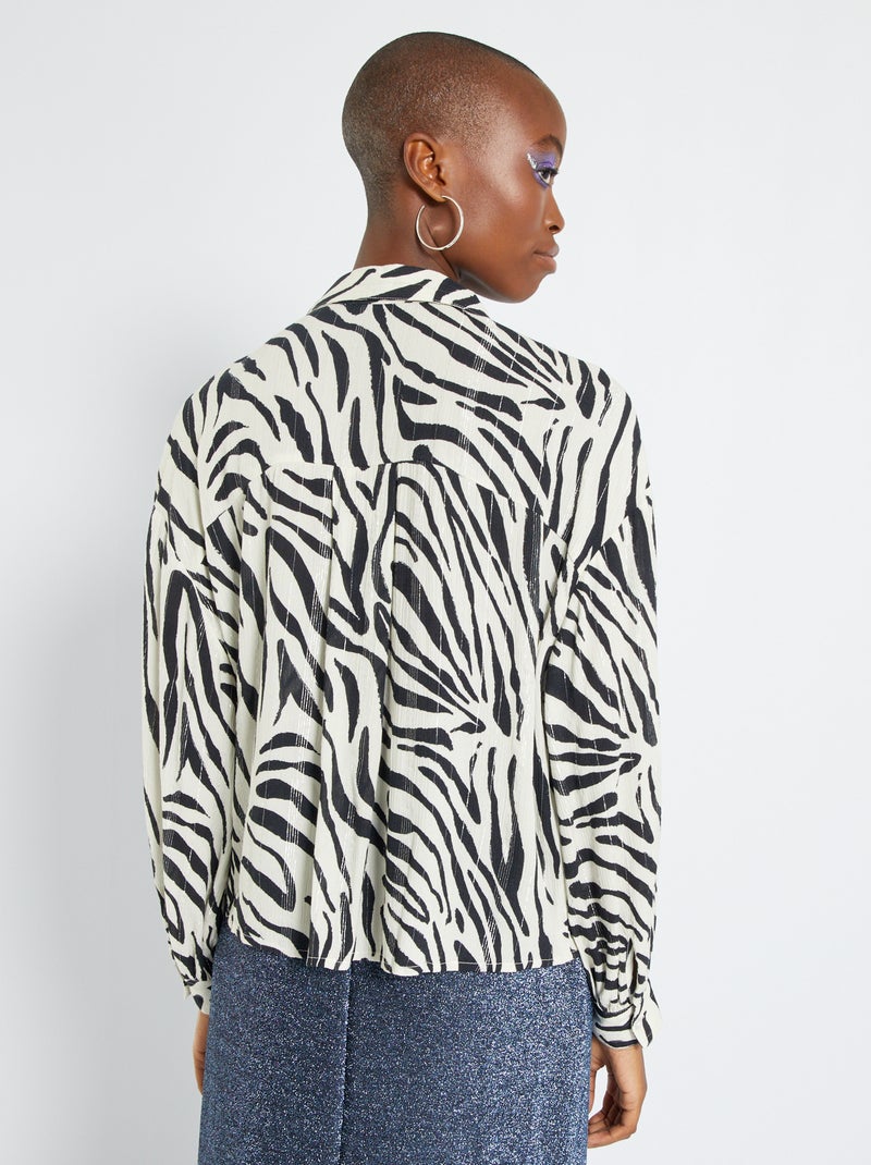 Camisa com estampado 'zebra' - BRANCO - Kiabi - 20.00€
