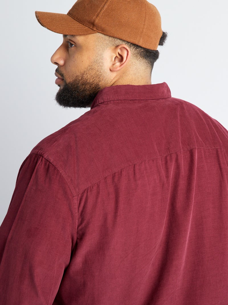 Camisa de bombazina - VERMELHO - Tamanho grande - 22.00€ - Kiabi