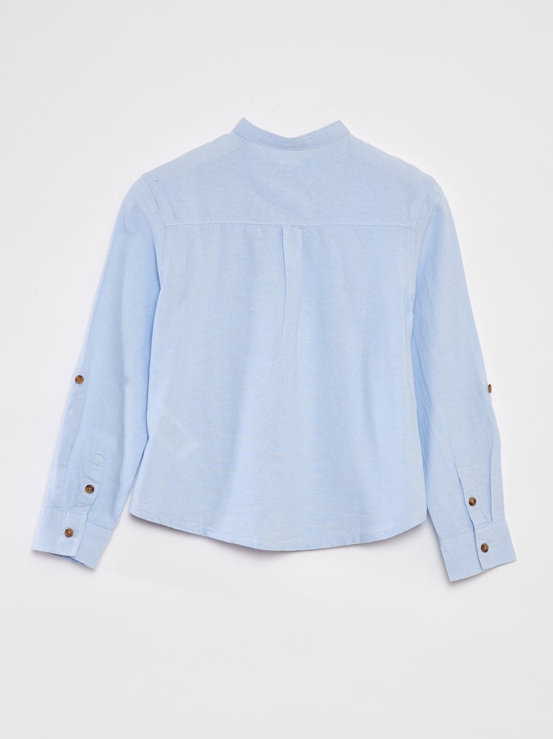 Camisa de cambraia com gola mao - AZUL - Menino - 8.00€ - Kiabi