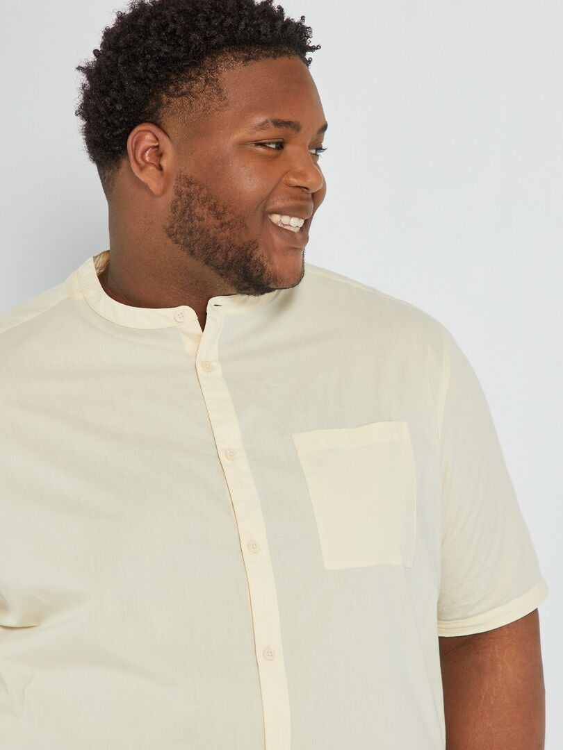 Camisa de corte direito com colarinho mao - AMARELO - Kiabi - 14.00€