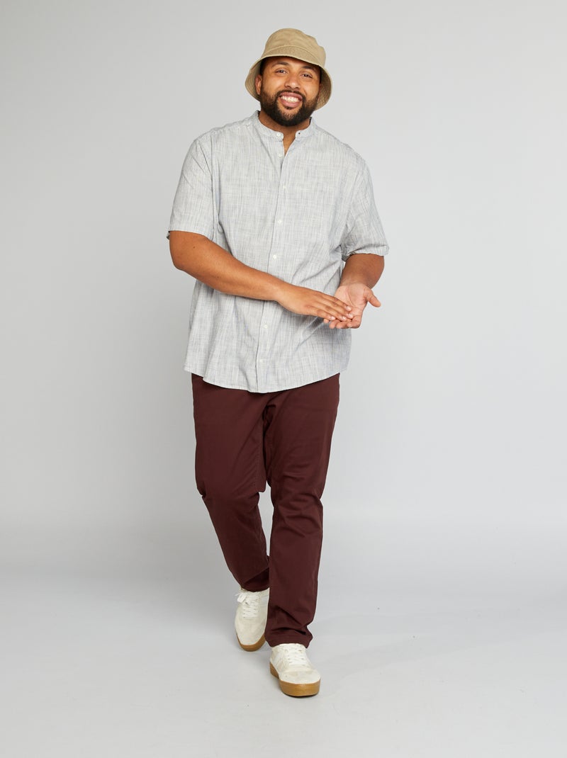 Camisa de corte direito com colarinho mao - AZUL - Kiabi - 20.00€