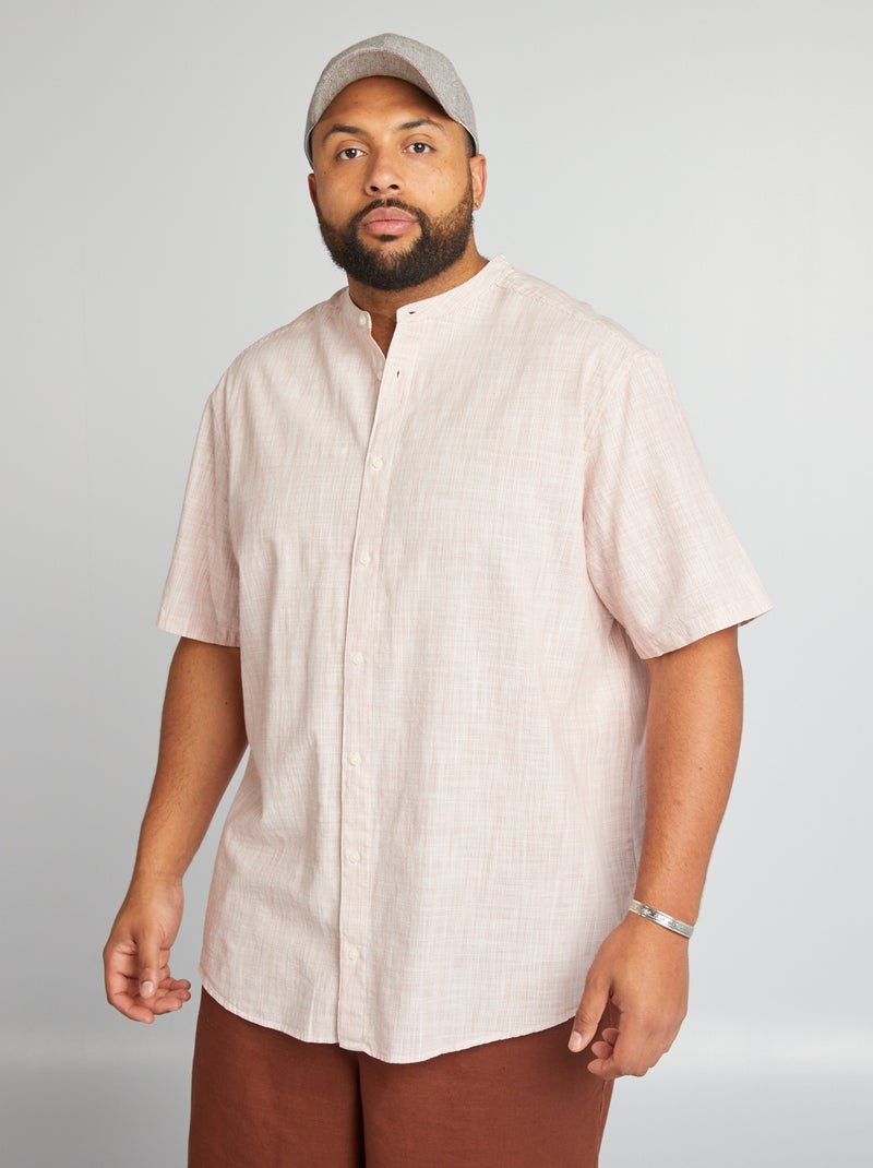 Camisa de corte direito com colarinho mao - VERMELHO - Kiabi - 20.00€