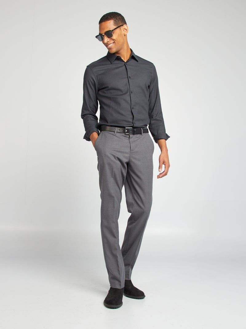 Camisa slim fluida - PRETO - 18.00€ - Kiabi