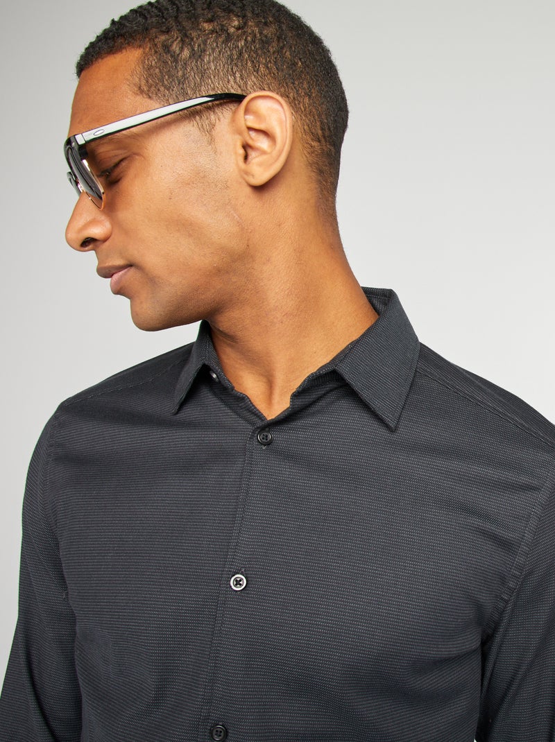 Camisa slim fluida - PRETO - 18.00€ - Kiabi