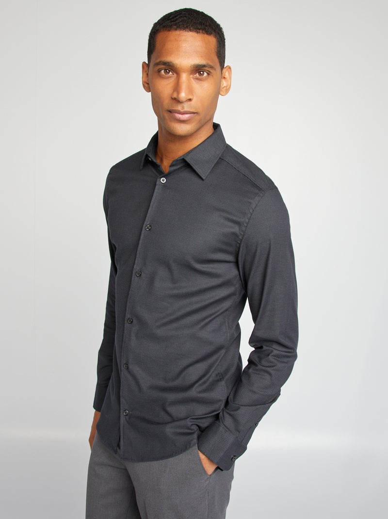Camisa slim fluida - PRETO - 18.00€ - Kiabi