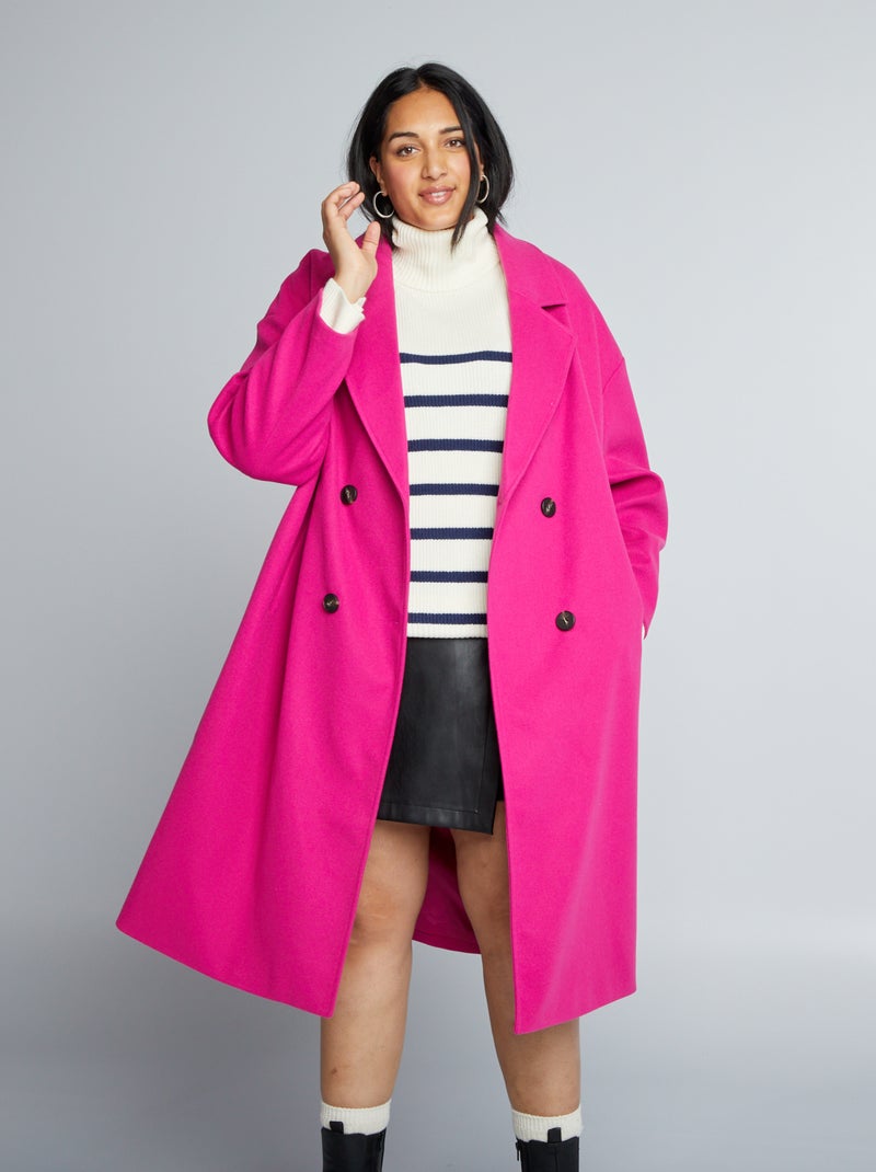 Casaco comprido - ROSA - Tamanho grande - 55.00€ - Kiabi