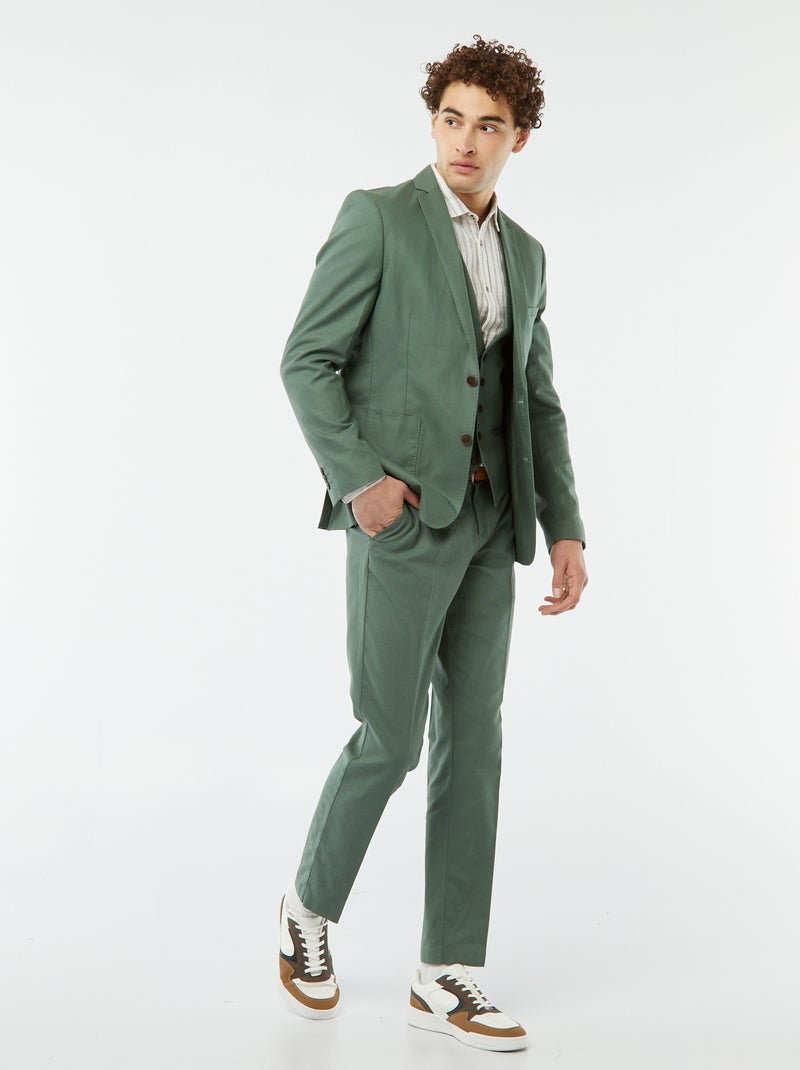 Casaco de fato de corte justo/slim fit - VERDE - Homem - 50.00€ - Kiabi