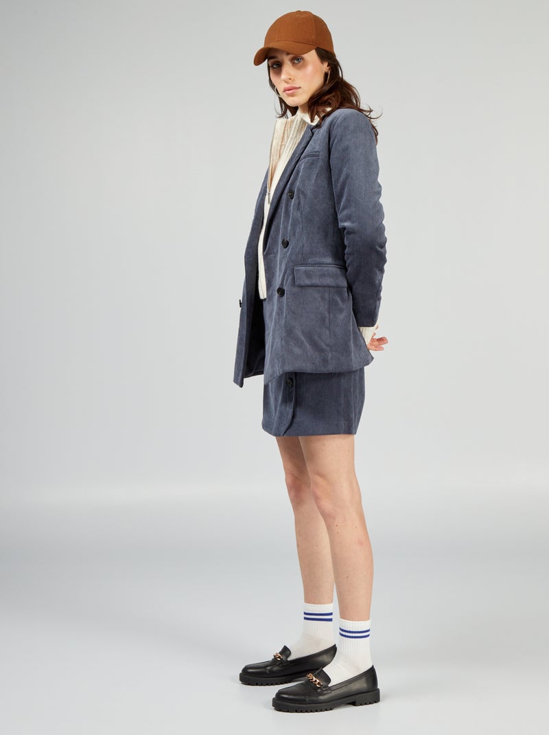 Casaco de fato de veludo - AZUL - 32.00€ - Kiabi