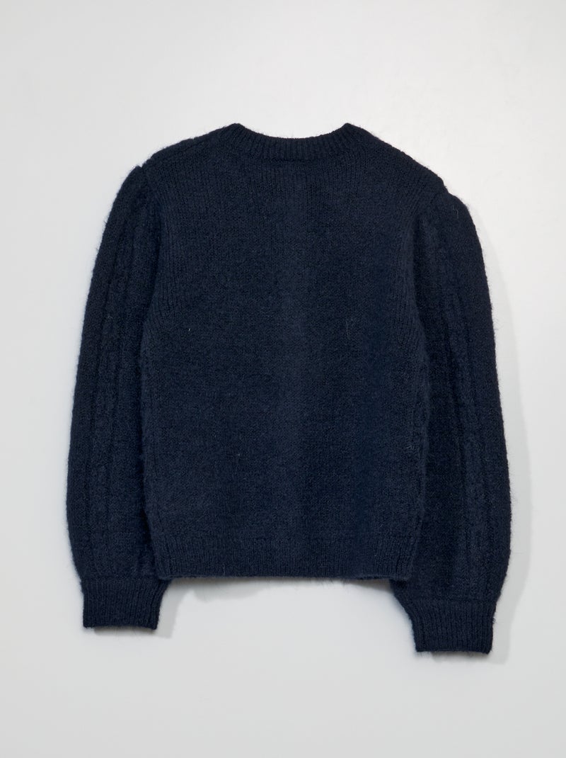 Casaco em malha ajurada - AZUL - 12.00€ - Kiabi