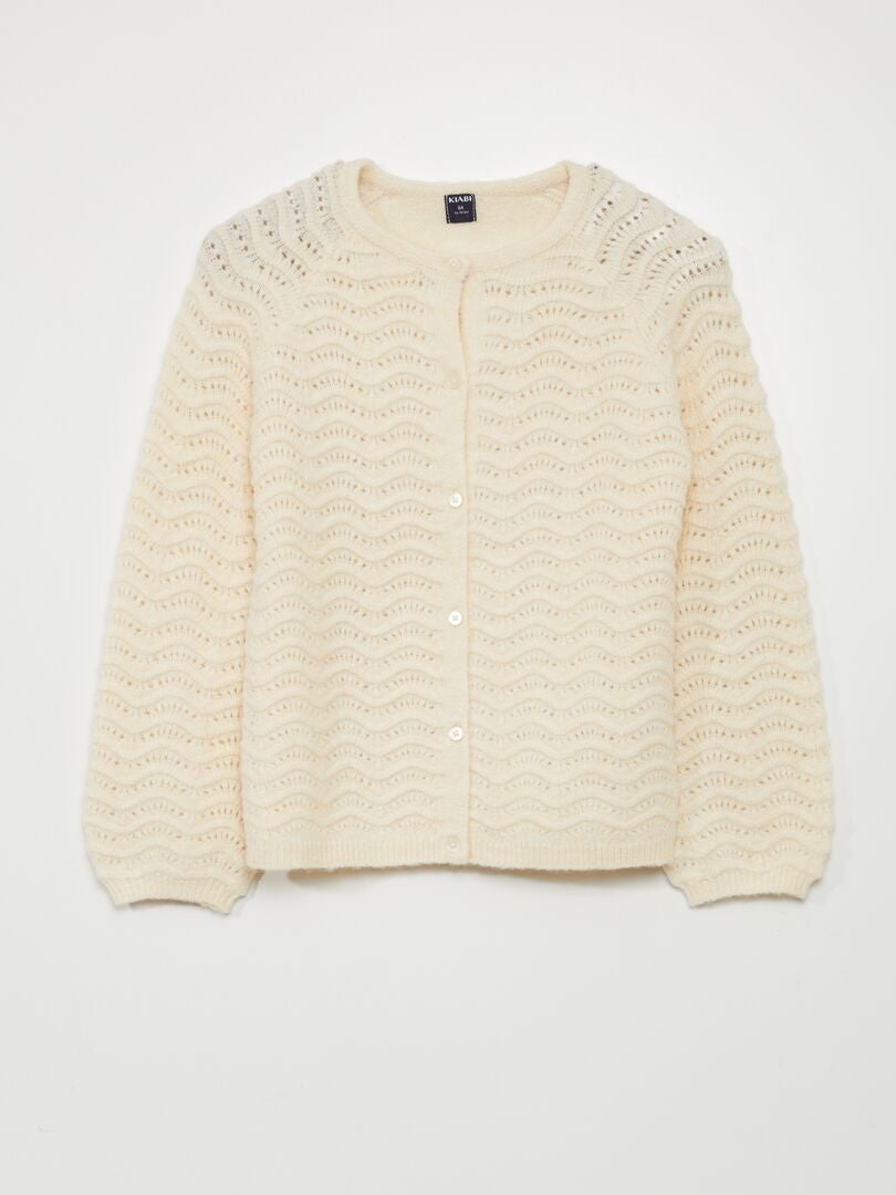 Casaco em malha ajurada - BRANCO - Kiabi - 13.00€