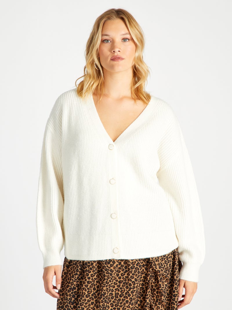 Casaco em malha - BRANCO - Tamanho grande - 20.00€ - Kiabi