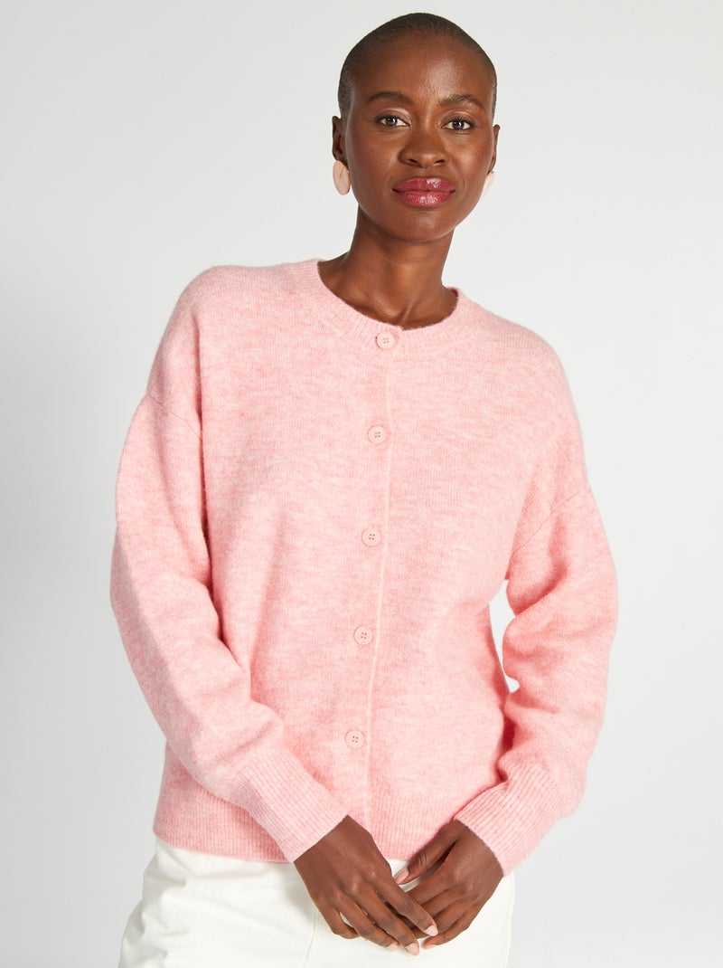 Casaco em malha colorida - ROSA - 18.00€ - Kiabi