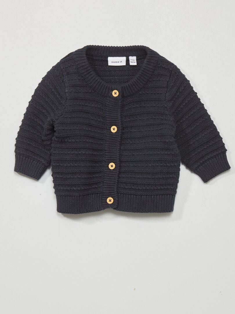 Casaco em malha de fantasia - - AZUL - Kiabi - 25.00€