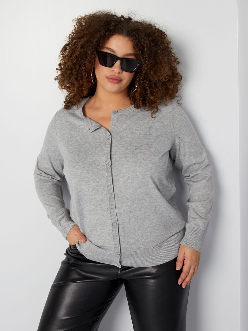 Casaco em malha fina - CINZA - Kiabi - 13.00€