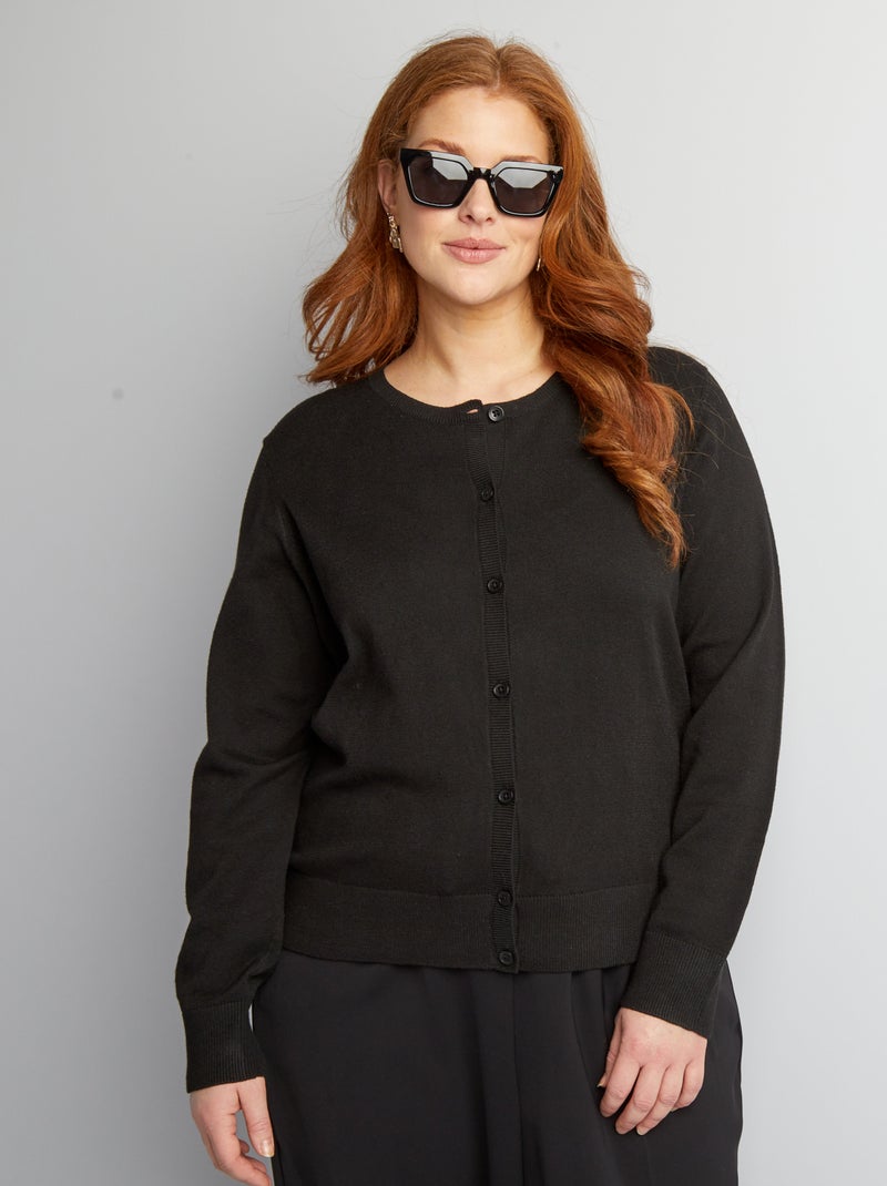 Casaco em malha fina - Preto - Kiabi - 13.00€