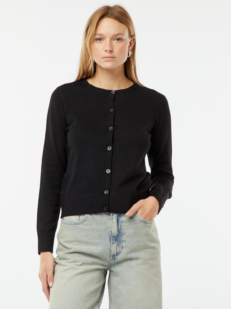 Casaco em malha fina - Preto - Mulher - 10.00€ - Kiabi