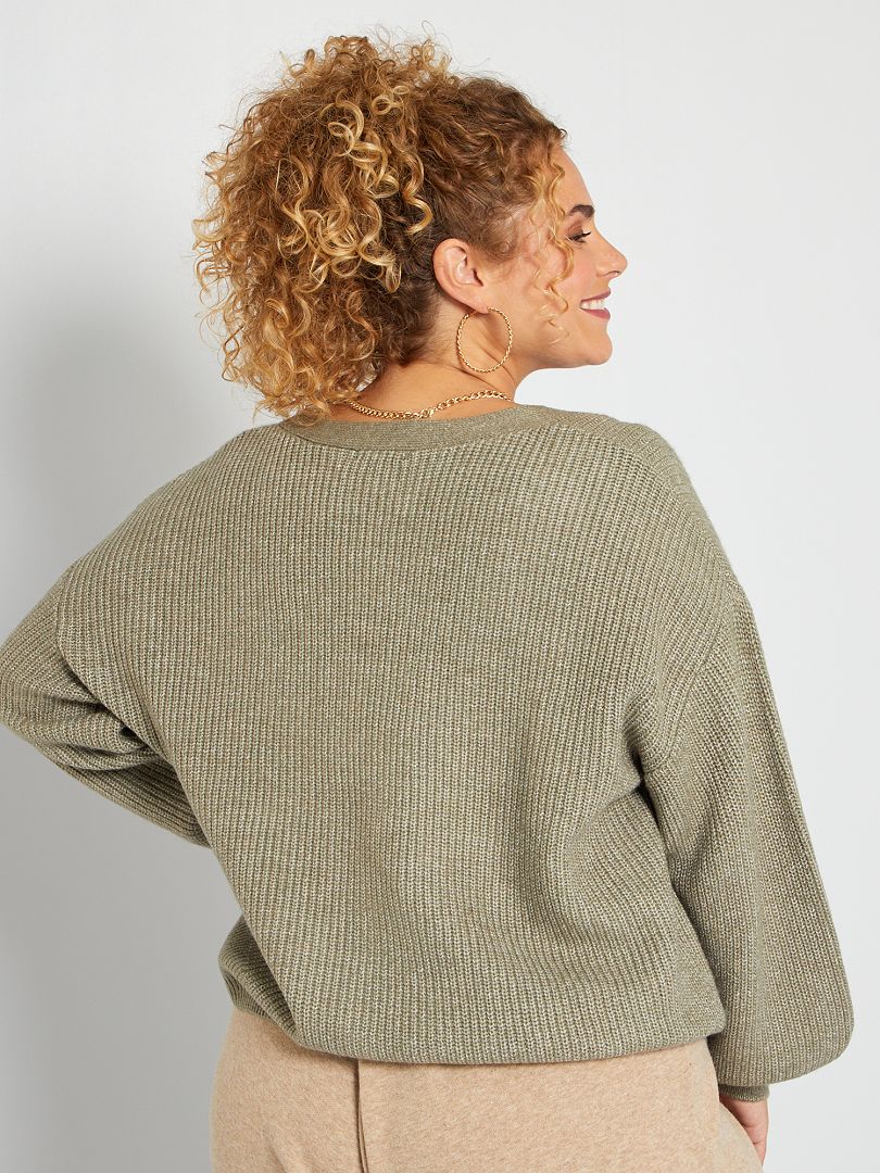 Casaco em malha mesclada - Caqui castanho - Kiabi - 18.00€