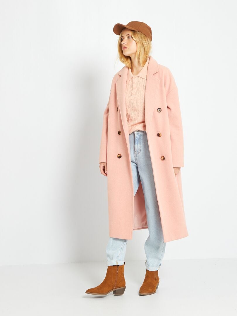 Casaco liso oversize com botões duplos - ROSA - Kiabi - 40.00€