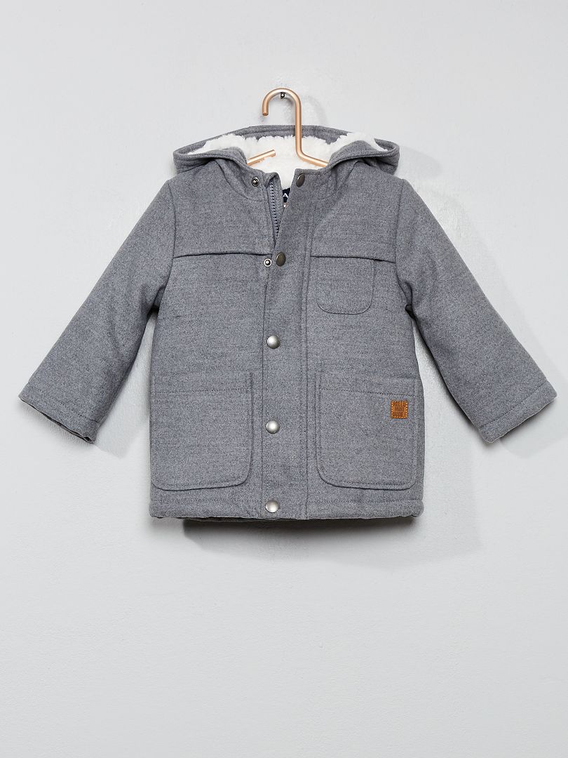 Casaco quente forrado a sherpa - cinza - Kiabi - 20.00€ Casaco quente forrado a sherpa - cinza - Kiabi - 20.00€