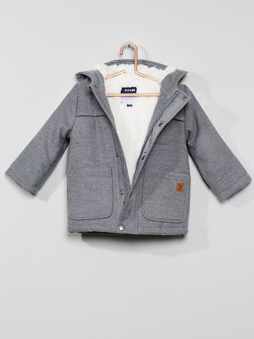 Casaco quente forrado a sherpa - cinza - Kiabi - 20.00€ Casaco quente forrado a sherpa - cinza - Kiabi - 20.00€