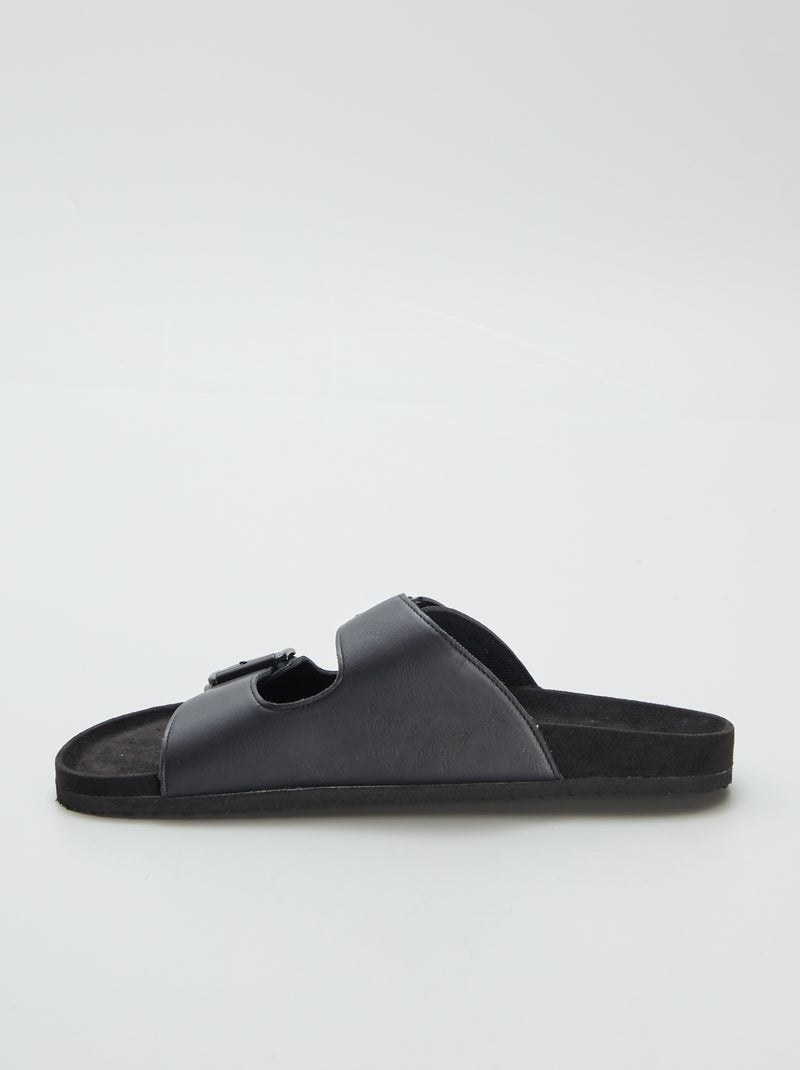 Chinelas com tiras com fivela - PRETO - Homem - 15.00€ - Kiabi