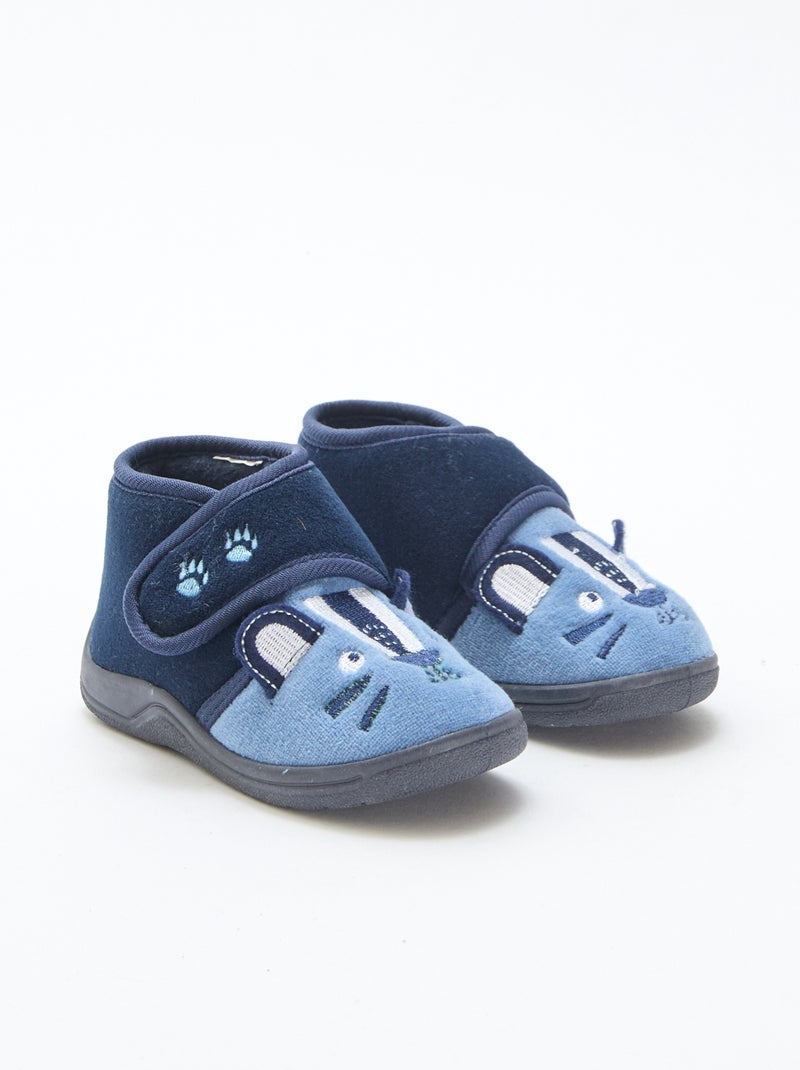 Chinelos altos animados com velcro - Azul - 10.00€ - Kiabi