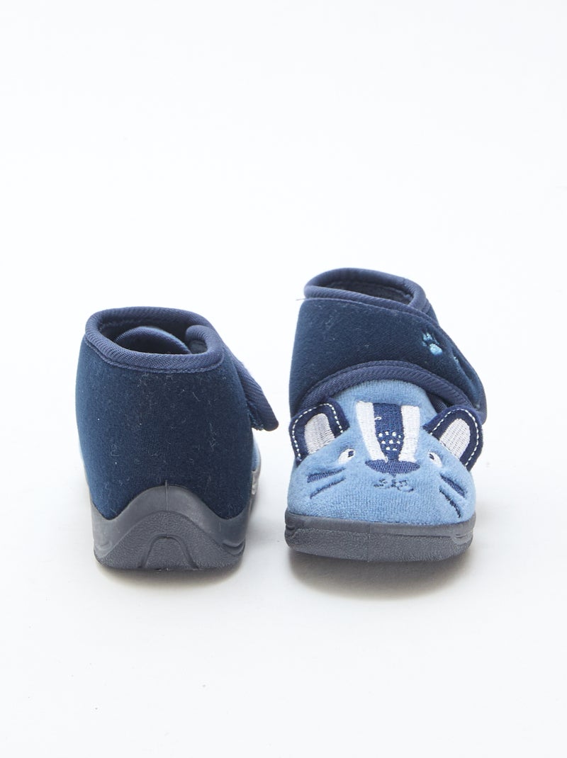 Chinelos altos animados com velcro - Azul - 10.00€ - Kiabi