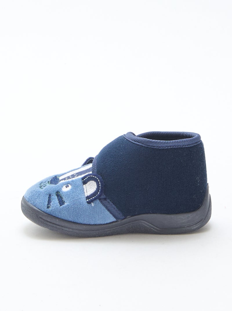 Chinelos altos animados com velcro - Azul - 10.00€ - Kiabi