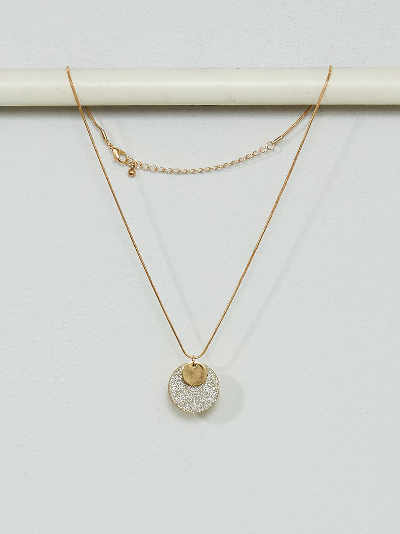 Colar com pendente redondo - AMARELO - Kiabi - 5.00€