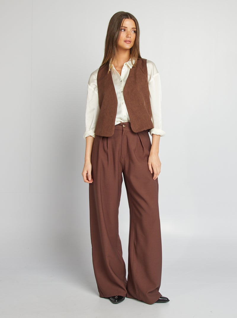 Colete de fato sem mangas - CASTANHO - Mulher - 18.00€ - Kiabi